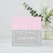 Sugar Pink Grey Modern Wedding Invitation | Zazzle
