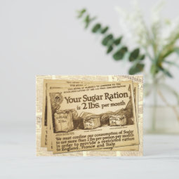 Sugar Ration, WWI Poster Postcard | Zazzle