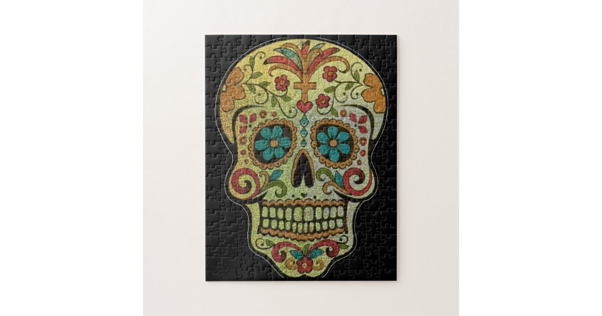 Sugar Skull Art, Day of the Dead Jigsaw Puzzle | Zazzle
