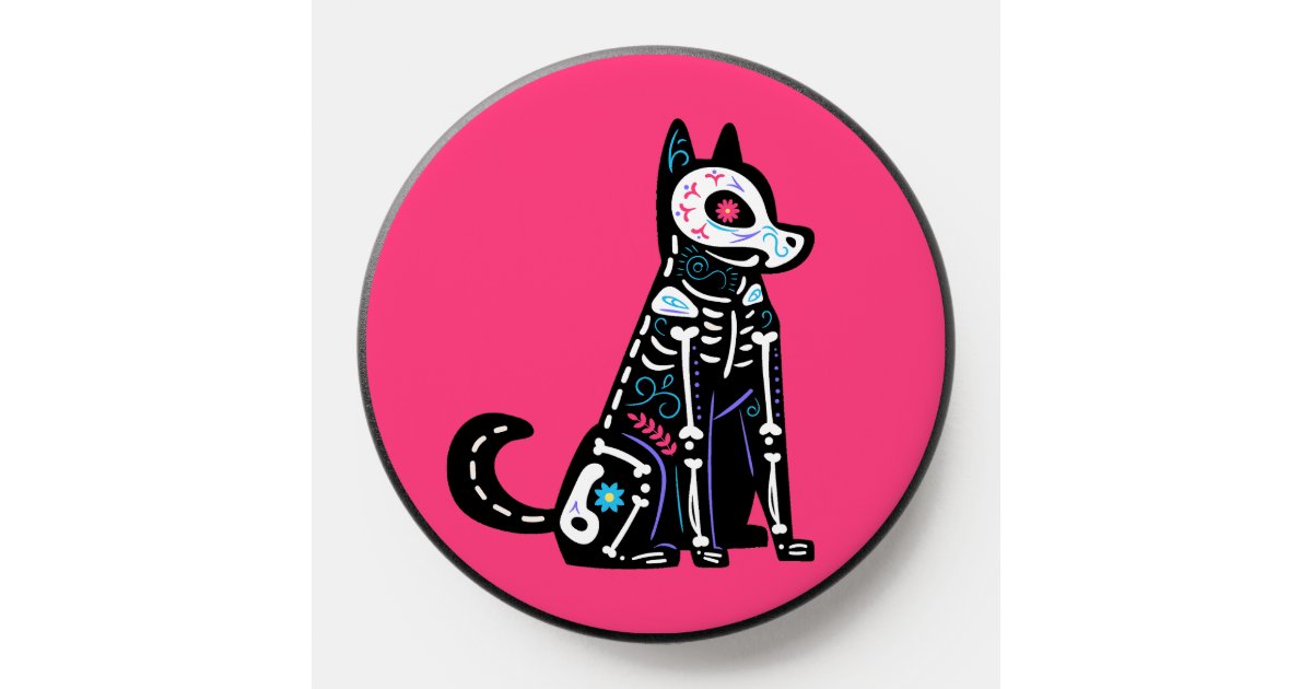 Sugar Skull Calavera Dog I PopSocket | Zazzle