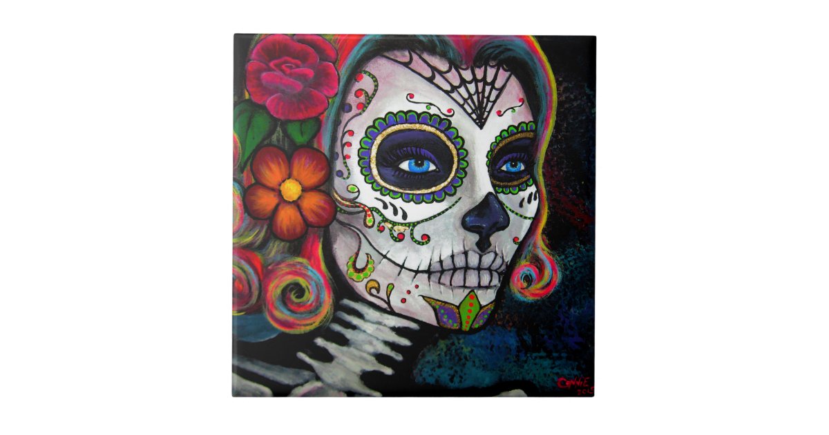 Sugar Skull Candy Tile | Zazzle