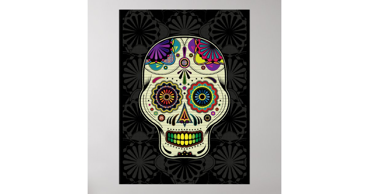 Sugar Skull - Day of the Dead Art poster | Zazzle