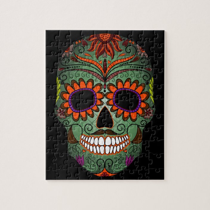 Sugar Skull Day of the Dead Jigsaw Puzzle | Zazzle.com