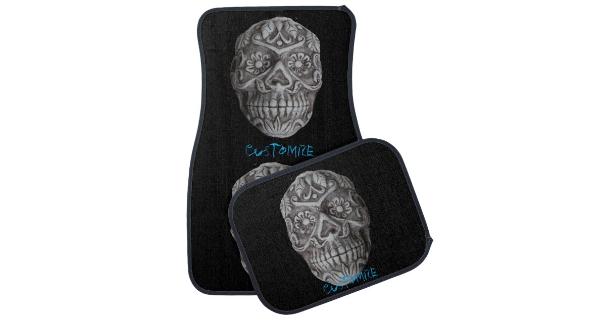 Sugar Skull Day of the Dead Thunder_Cove Car Floor Mat | Zazzle