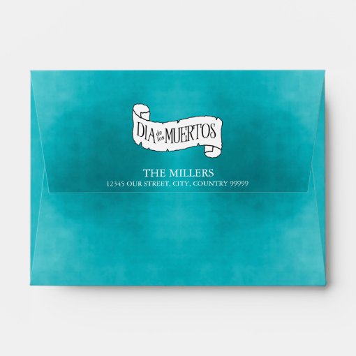 Sugar Skulls and Swirls Turquoise ID725 Envelope | Zazzle