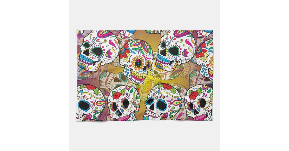 Sugar Skulls Kitchen Towel | Zazzle