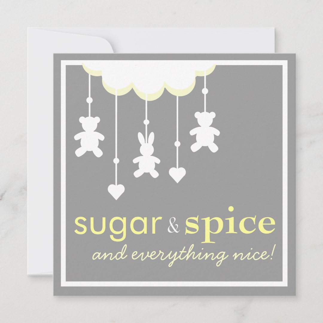 Sugar & Spice Neutral Baby Shower Invitation | Zazzle