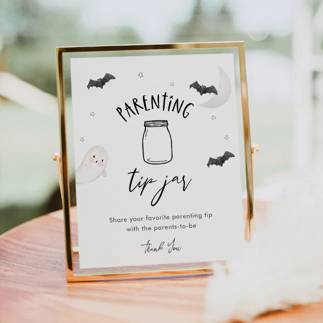 SUGARBOO Halloween Parenting Tip Jar Sign | Zazzle