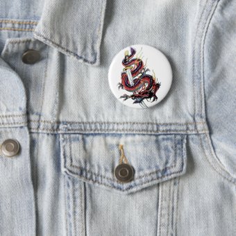 Sui Riu Japanese Dragon Katana Pinback Button | Zazzle