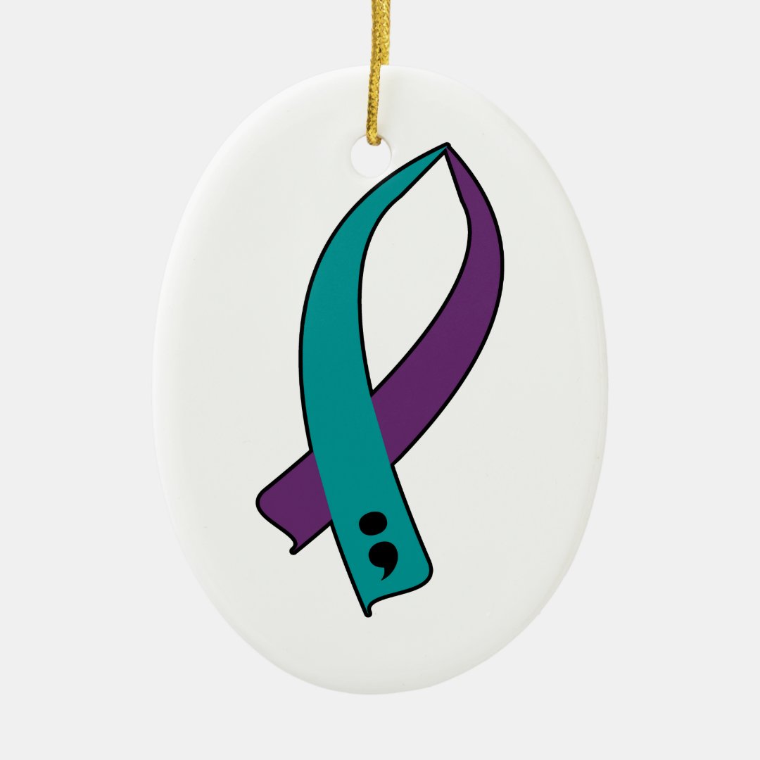 Suicide Awareness Ribbon Ceramic Ornament | Zazzle