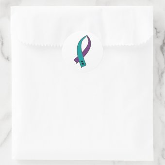 Suicide Awareness Ribbon Classic Round Sticker | Zazzle