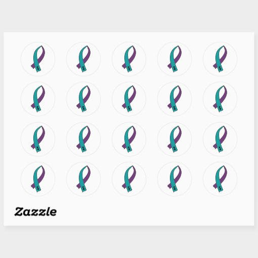 Suicide Awareness Ribbon Classic Round Sticker | Zazzle