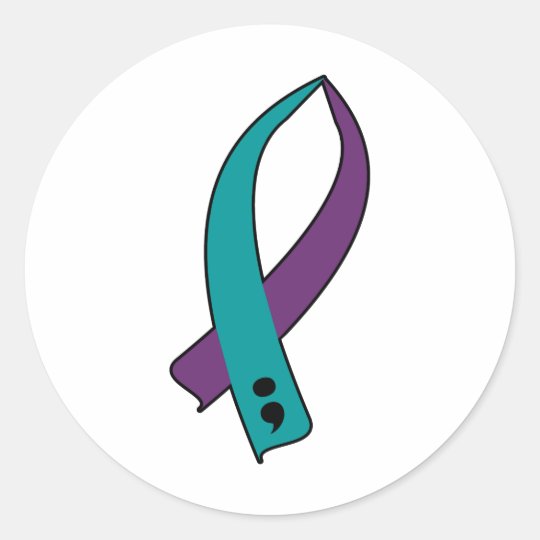 Suicide Awareness Ribbon Classic Round Sticker | Zazzle.com