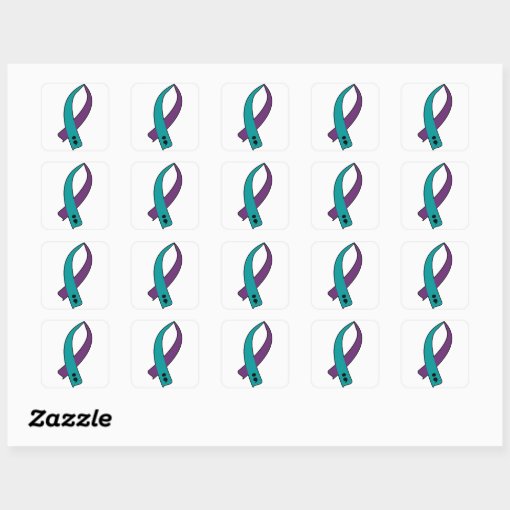 Suicide Awareness Ribbon Square Sticker | Zazzle