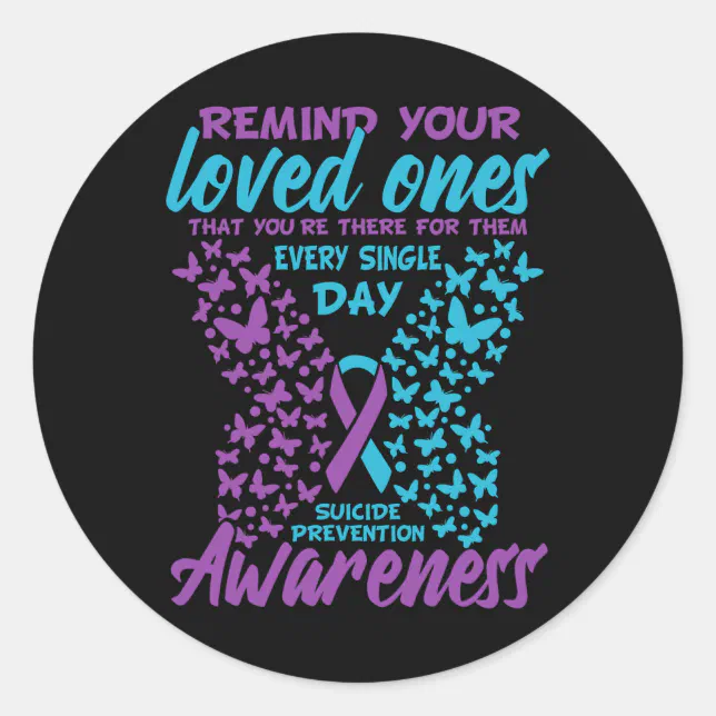 Suicide Prevention and Awareness Suicide Ribbon Te Classic Round ...