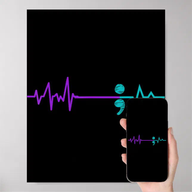 Suicide Prevention Awareness Semicolon Stay Poster | Zazzle