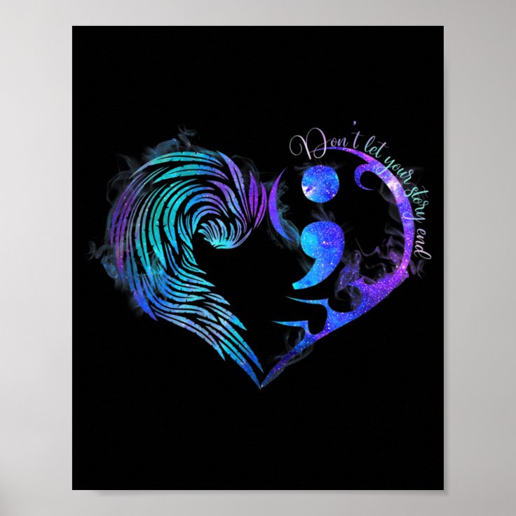 Suicide Prevention Awareness Teal Purple Heart You Poster | Zazzle