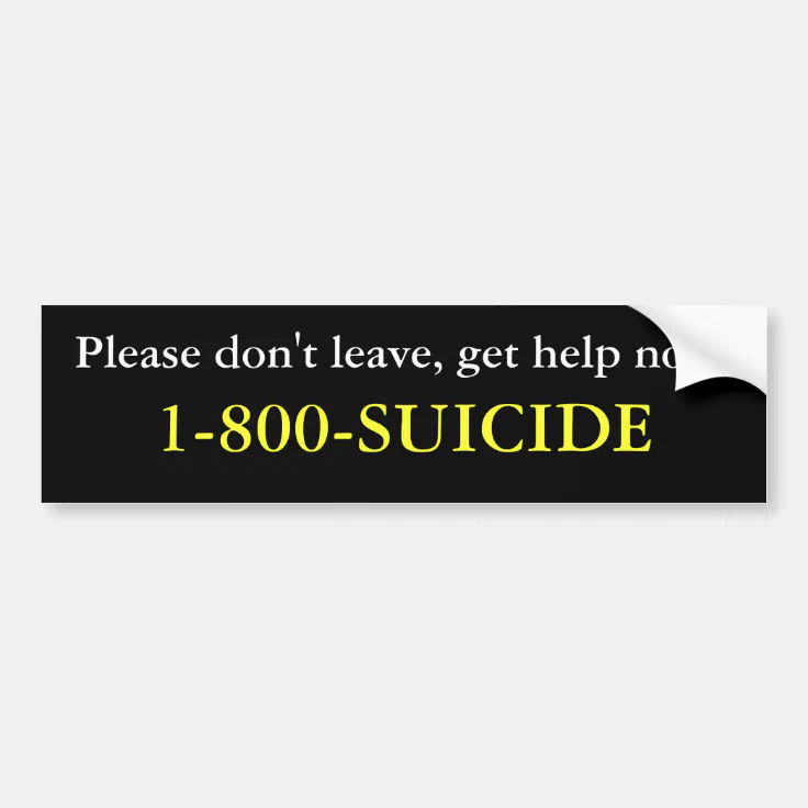 Suicide Prevention Bumper Sticker | Zazzle