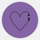 Semicolon Suicide Awareness Ribbon Stickers | Zazzle.com
