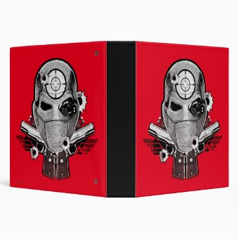 Suicide Squad | Deadshot Mask & Guns Tattoo Art 3 Ring Binder | Zazzle