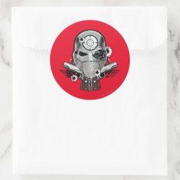 Suicide Squad | Deadshot Mask & Guns Tattoo Art Classic Round Sticker ...
