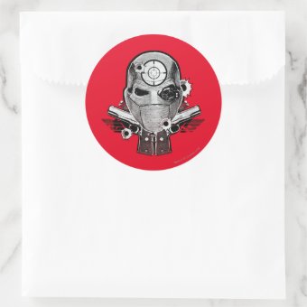 Suicide Squad | Deadshot Mask & Guns Tattoo Art Classic Round Sticker ...