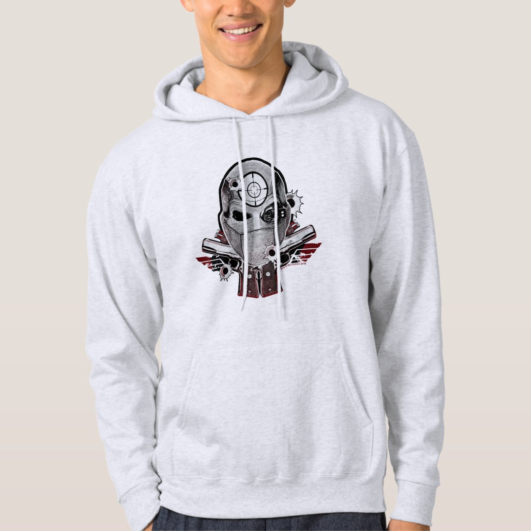 Suicide Squad | Deadshot Mask & Guns Tattoo Art Hoodie | Zazzle
