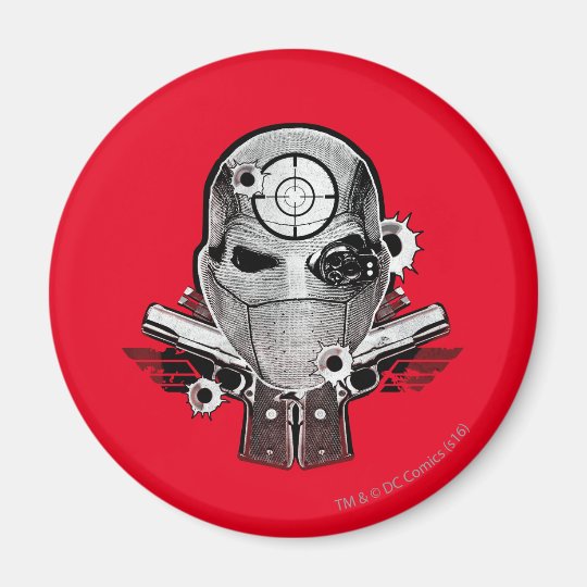 Suicide Squad | Deadshot Mask & Guns Tattoo Art Magnet | Zazzle.com