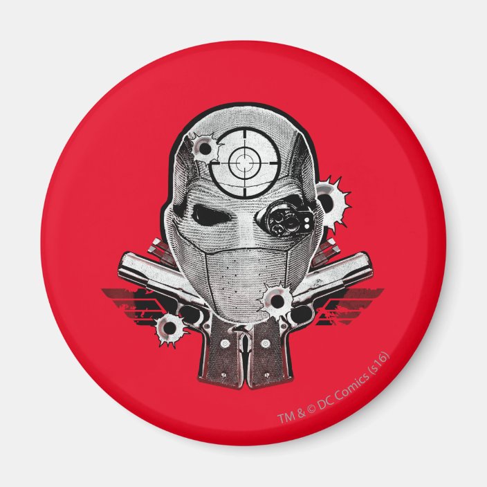 Suicide Squad | Deadshot Mask & Guns Tattoo Art Magnet | Zazzle.com
