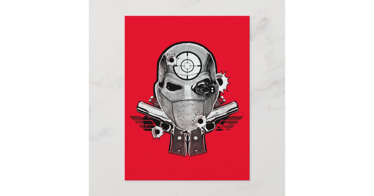 Suicide Squad | Deadshot Mask & Guns Tattoo Art Postcard | Zazzle