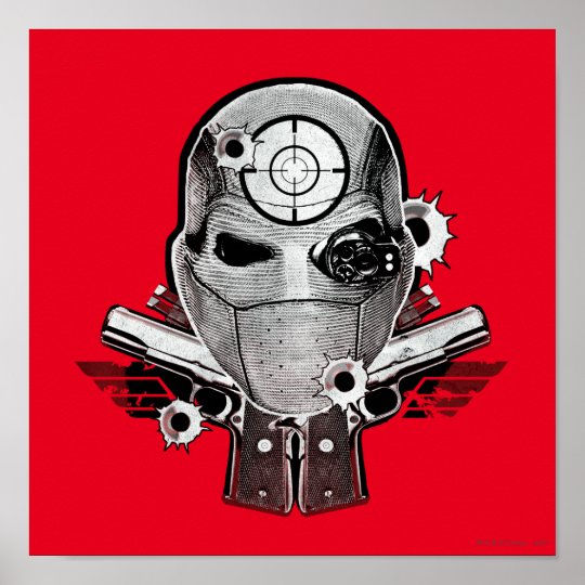 Suicide Squad | Deadshot Mask & Guns Tattoo Art Poster | Zazzle.com