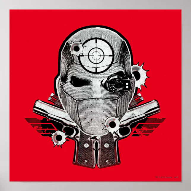 Suicide Squad | Deadshot Mask & Guns Tattoo Art Poster | Zazzle