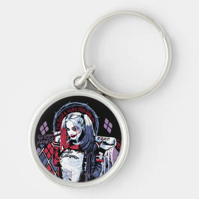 Suicide Squad | Harley Quinn Inked Graffiti Keychain | Zazzle