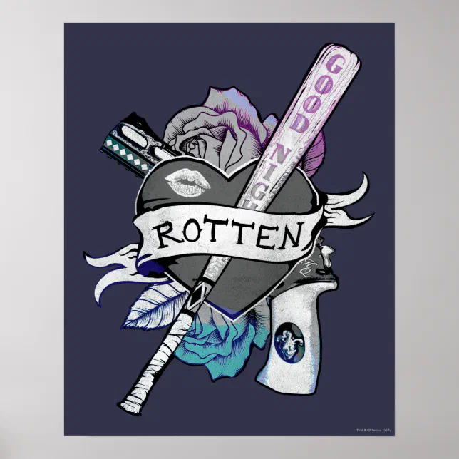 Suicide Squad | Harley Quinn "Rotten" Tattoo Art Poster | Zazzle