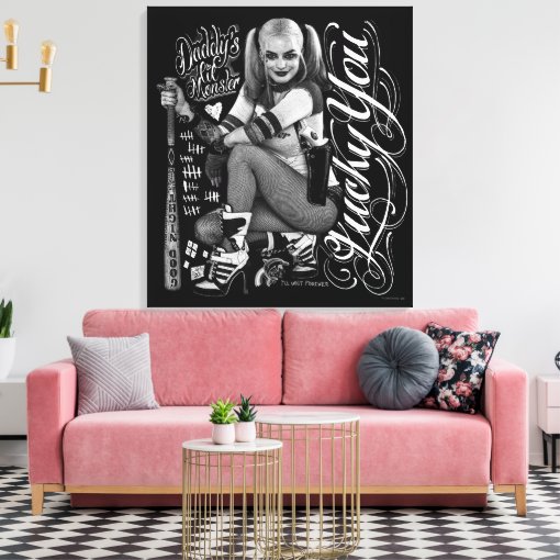 Suicide Squad | Harley Quinn Typography Photo Canvas Print | Zazzle