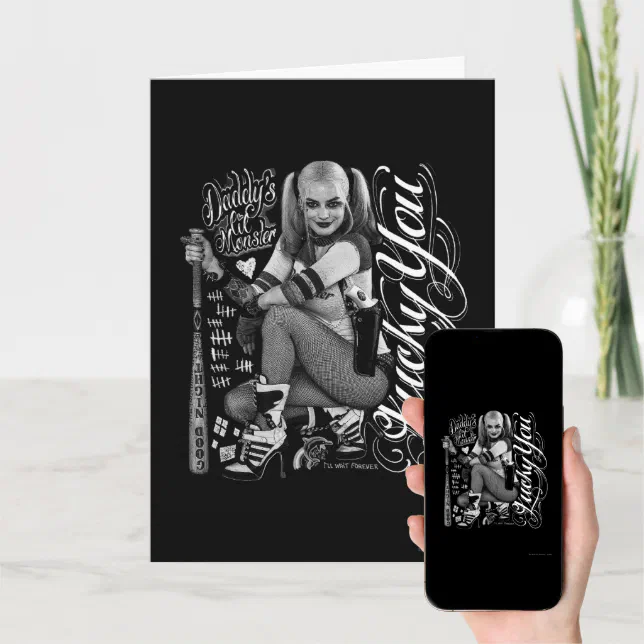Suicide Squad | Harley Quinn Typography Photo Card | Zazzle