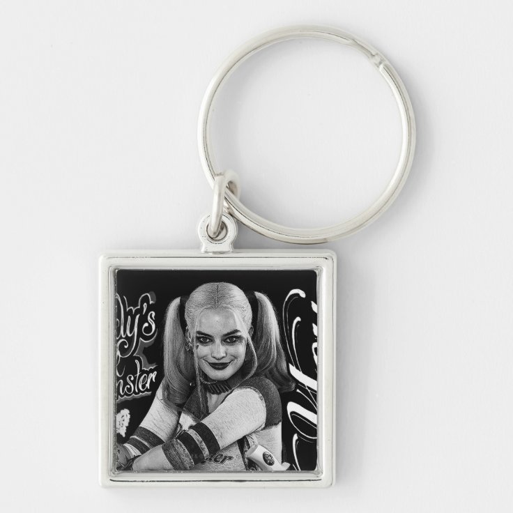 Suicide Squad | Harley Quinn Typography Photo Keychain | Zazzle