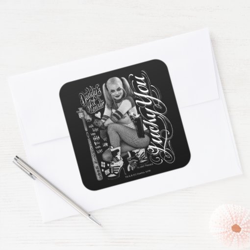 Suicide Squad | Harley Quinn Typography Photo Square Sticker | Zazzle