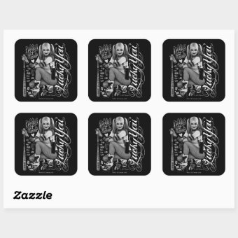 Suicide Squad | Harley Quinn Typography Photo Square Sticker | Zazzle