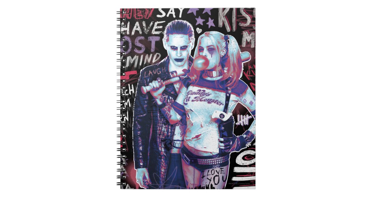 Suicide Squad | Joker & Harley Typography Photo Notebook | Zazzle