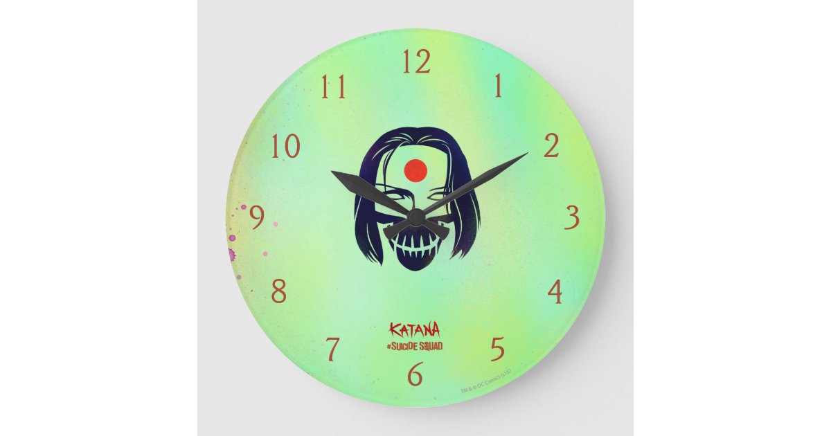 Suicide Squad | Ms Katana Head Icon Large Clock | Zazzle