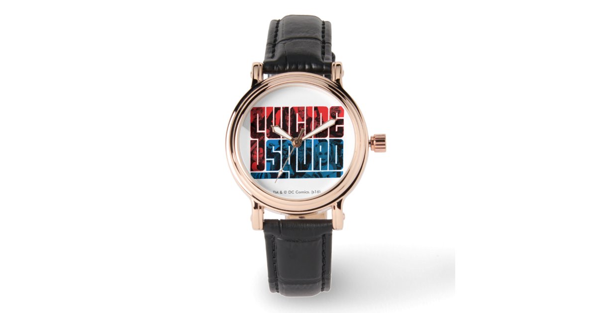 Suicide Squad | Red and Blue Logo Watch | Zazzle