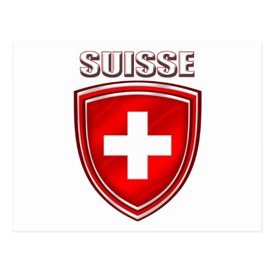 Suisse logo shield emblem flag of Switzerland Postcard | Zazzle.com