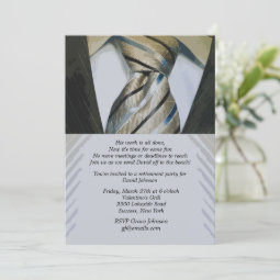 Suit and Tie Retirement Invitation | Zazzle