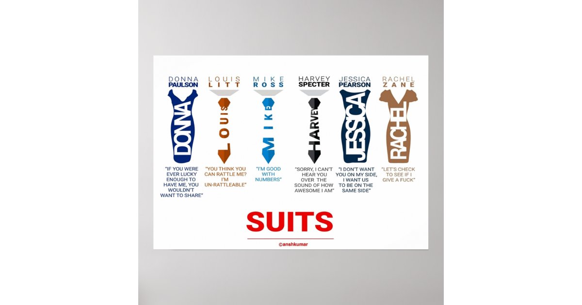 SUITS DIALOGUE SUITS FAMILY POSTER | Zazzle