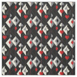 Playing Card Suits on Black and White Fabric | Zazzle
