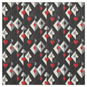 Poker Playing Card Suit Pattern Fabric | Zazzle