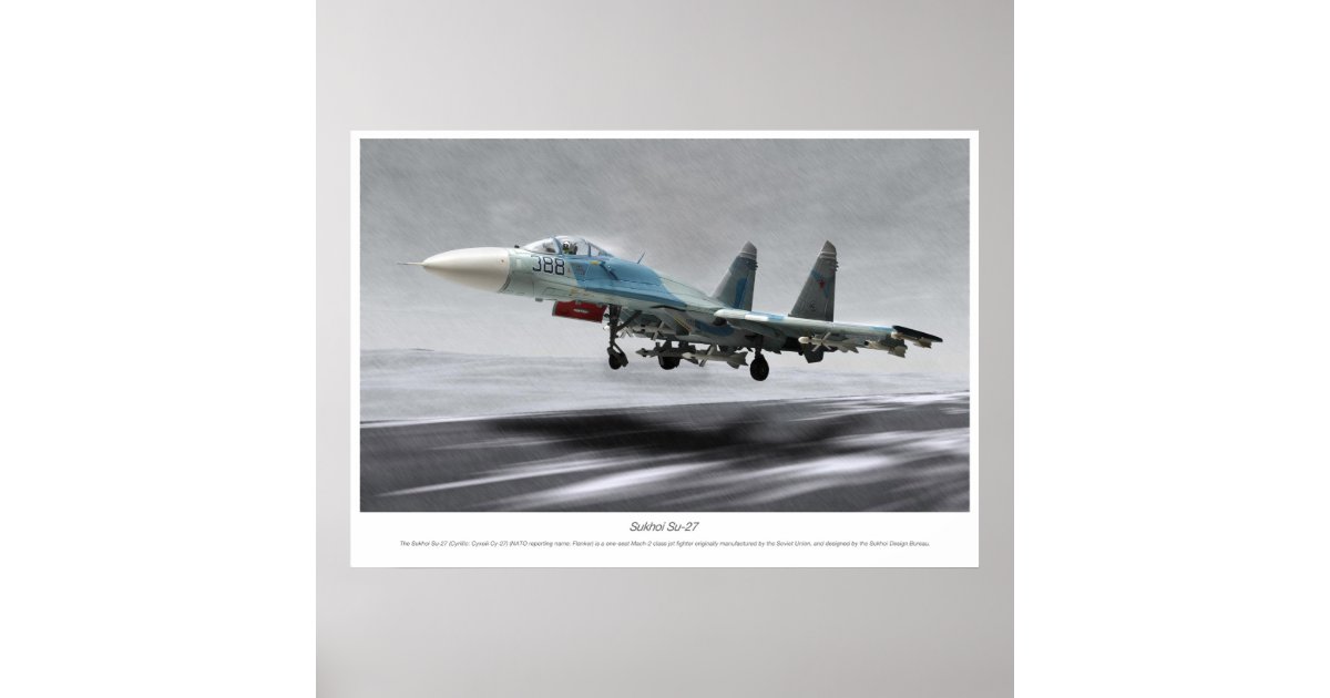 Sukhoi Su-27 "Flanker" Poster | Zazzle