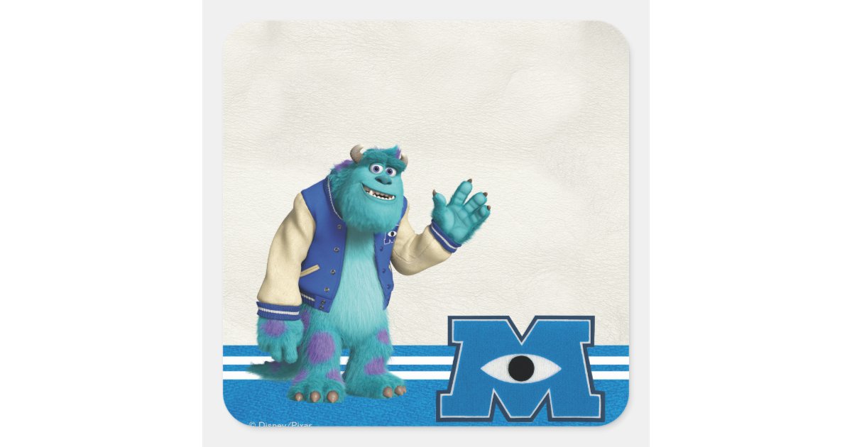 Sulley Waving Square Sticker | Zazzle