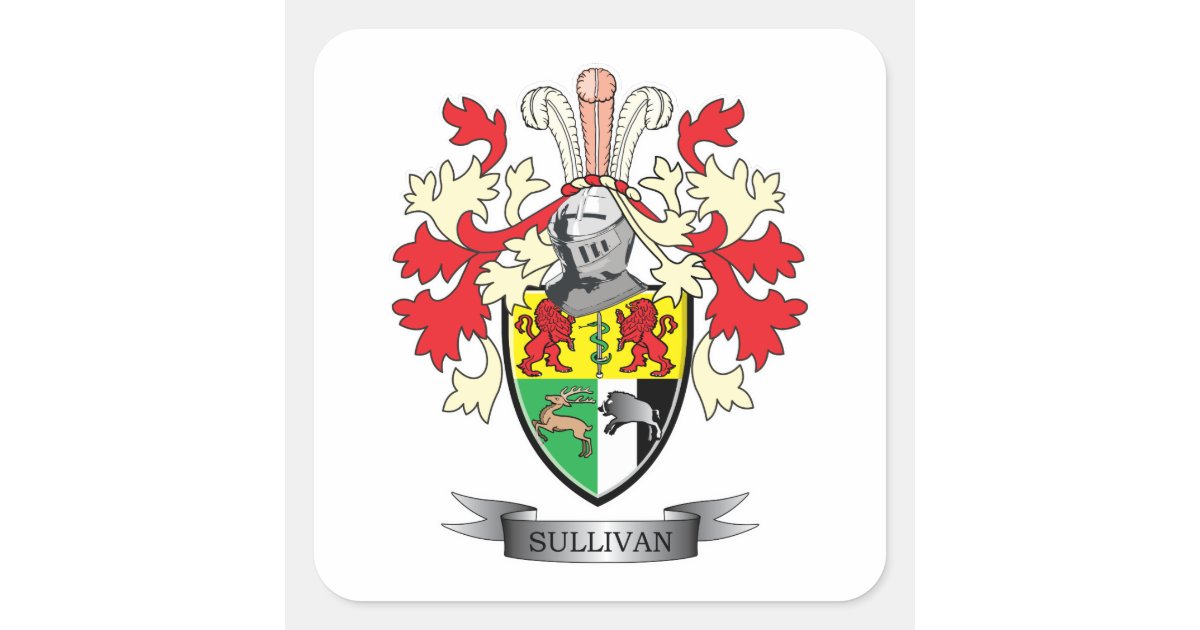 Sullivan Coat of Arms Square Sticker | Zazzle